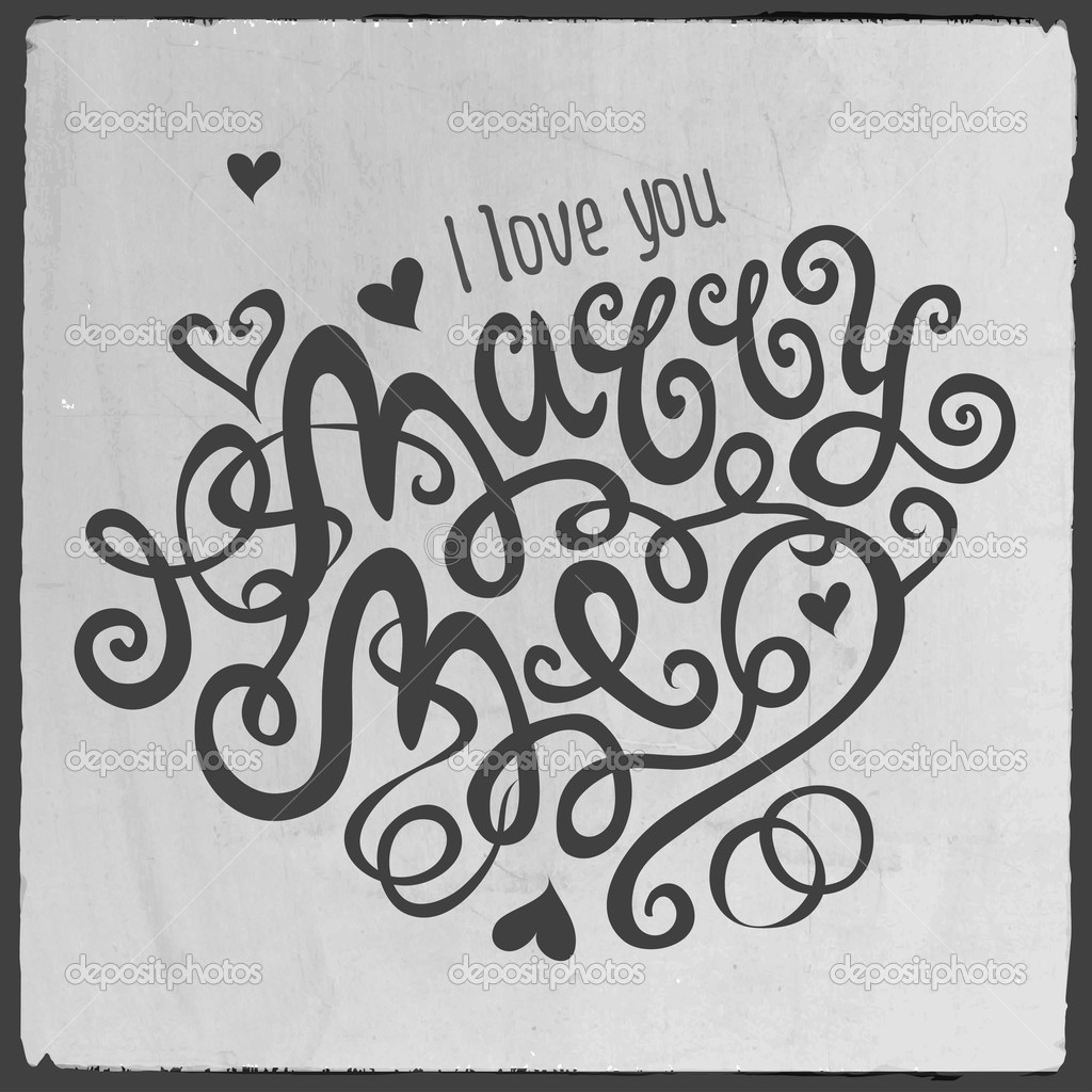 MARRY ME letras de la mano Vector de stock por ©3dsparrow 38726457