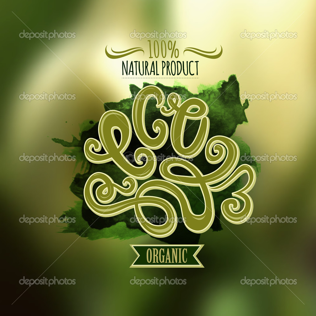 Eco hand lettering Stock Vector Image by ©3dsparrow #43814043