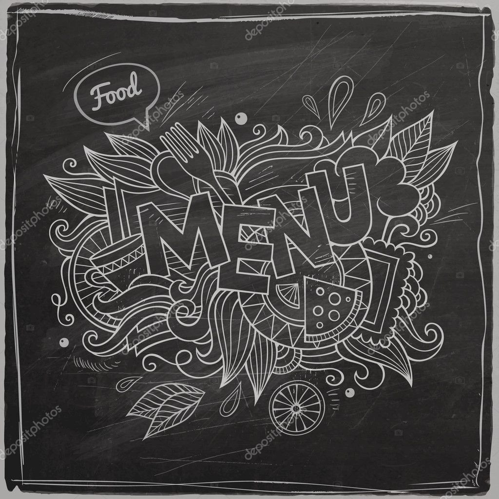 Menu hand lettering and doodles elements Stock Vector Image by ...