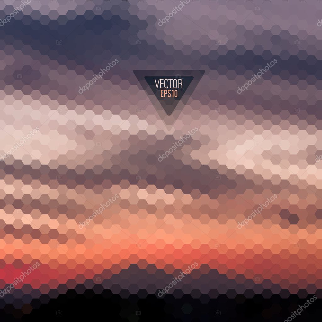 Retro landscape pattern of geometric shapes. Stock Vector Image by ...