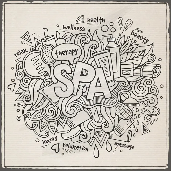 Spa hand lettering and doodles elements background Stock Vector Image ...