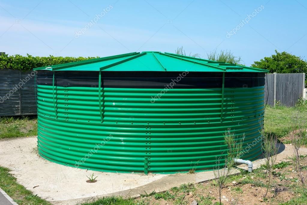 Cylindrical water storage tank. — Stock Photo © doethion #27738693