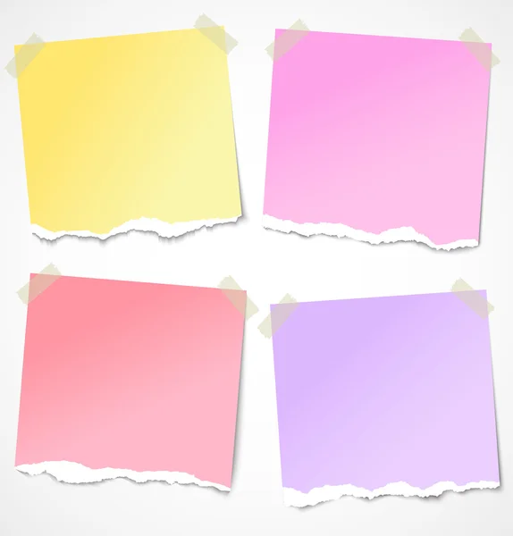 Colorful torn paper stickers, notes and reminders — Stock Vector ...