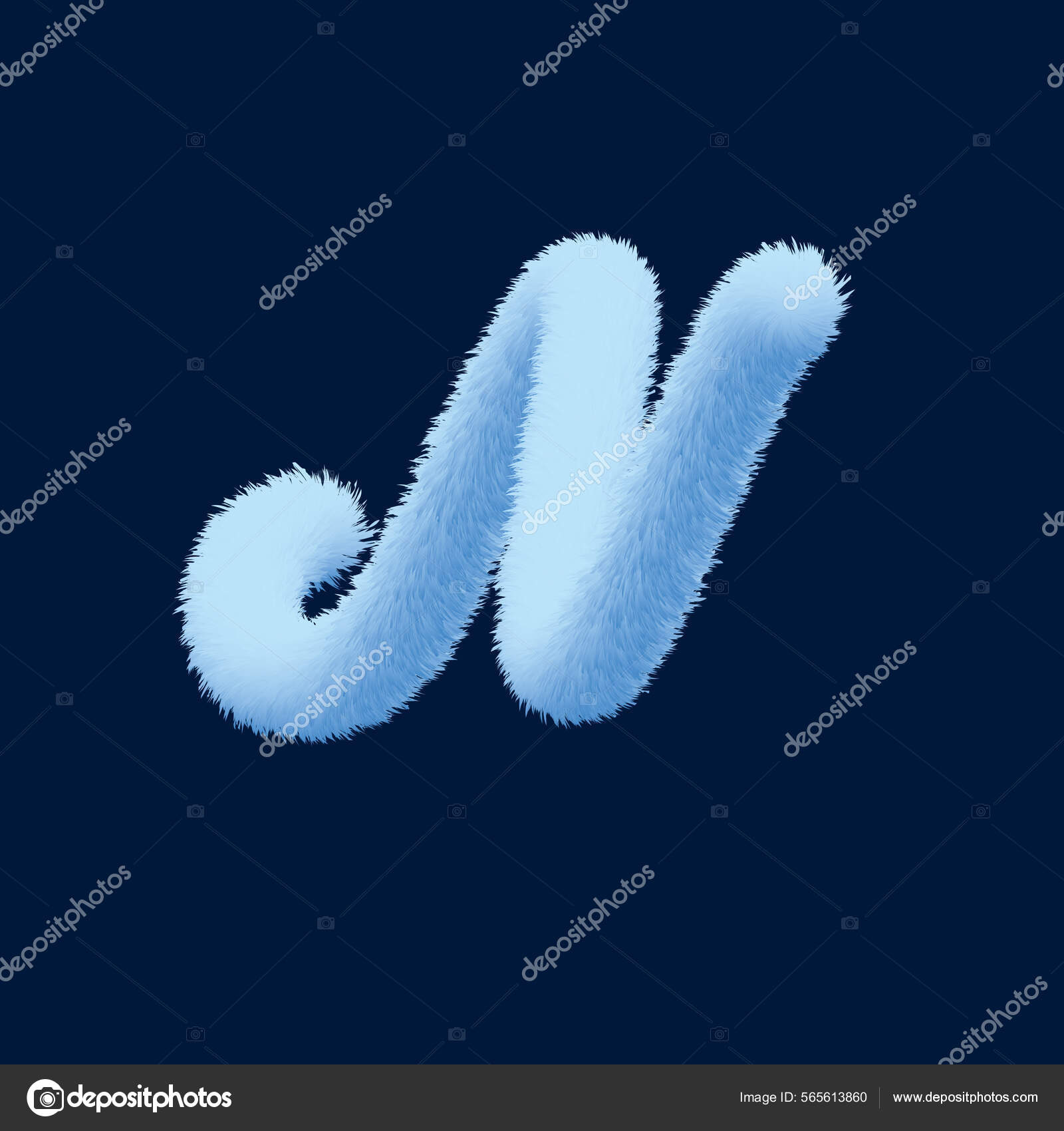 Alphabet Furry Letter Rendering Blue Background — Stock Photo © tiziano ...