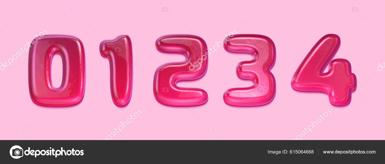 Set Numbers Made Candy Alphabet Zero One Two Three Four — Stock Photo ...