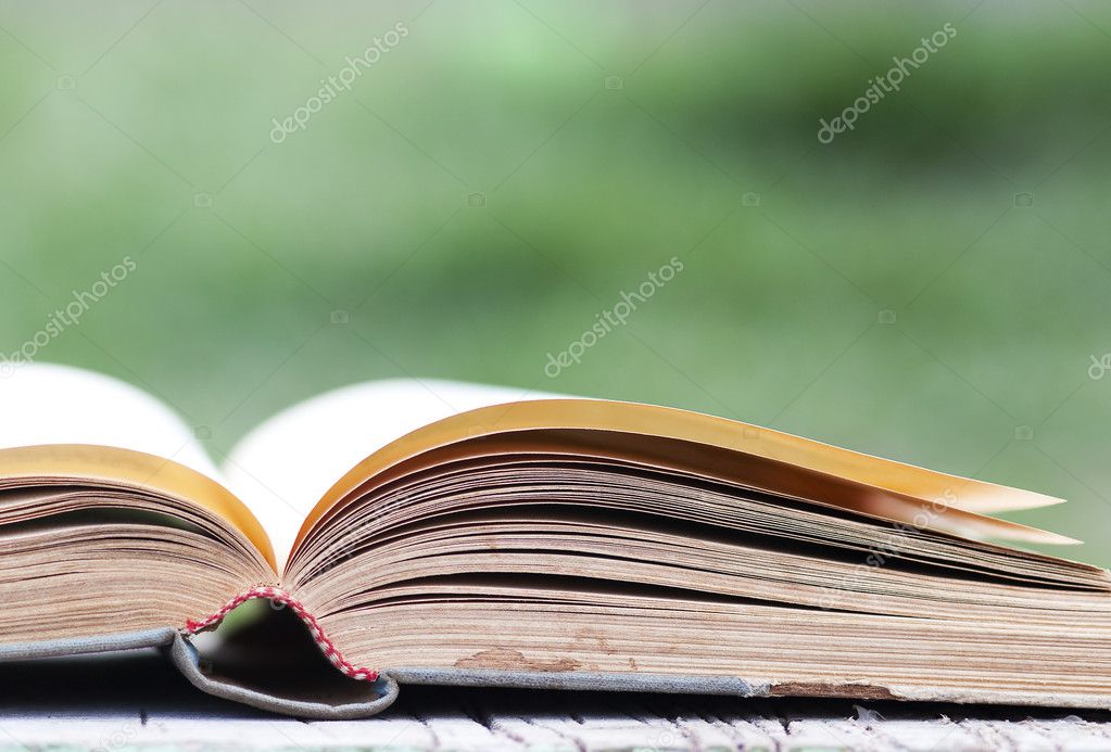 Open book on green background Stock Photo by ©melis82 43672353