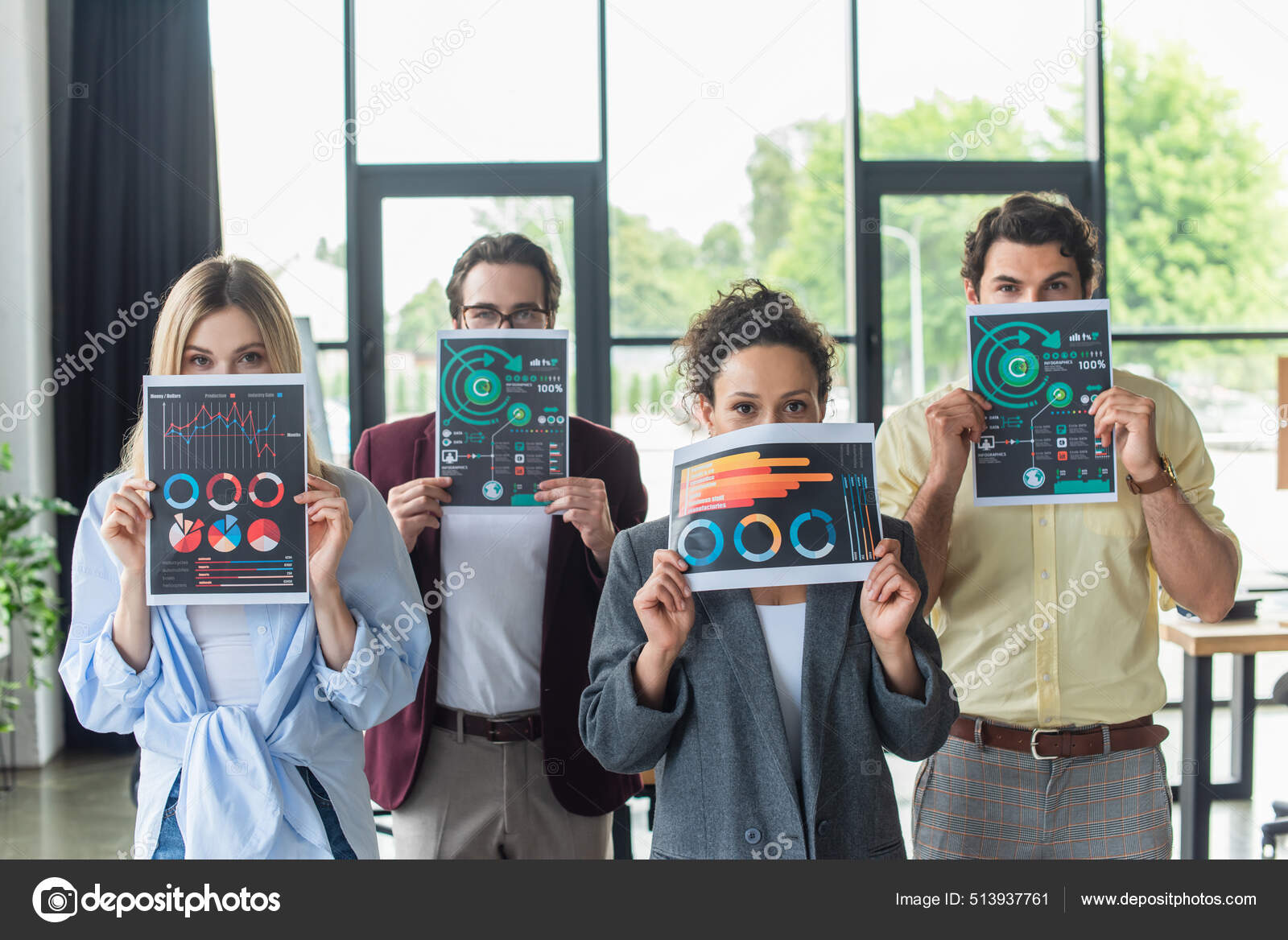 Multiethnic Business People Covering Faces Documents Office — Stock ...