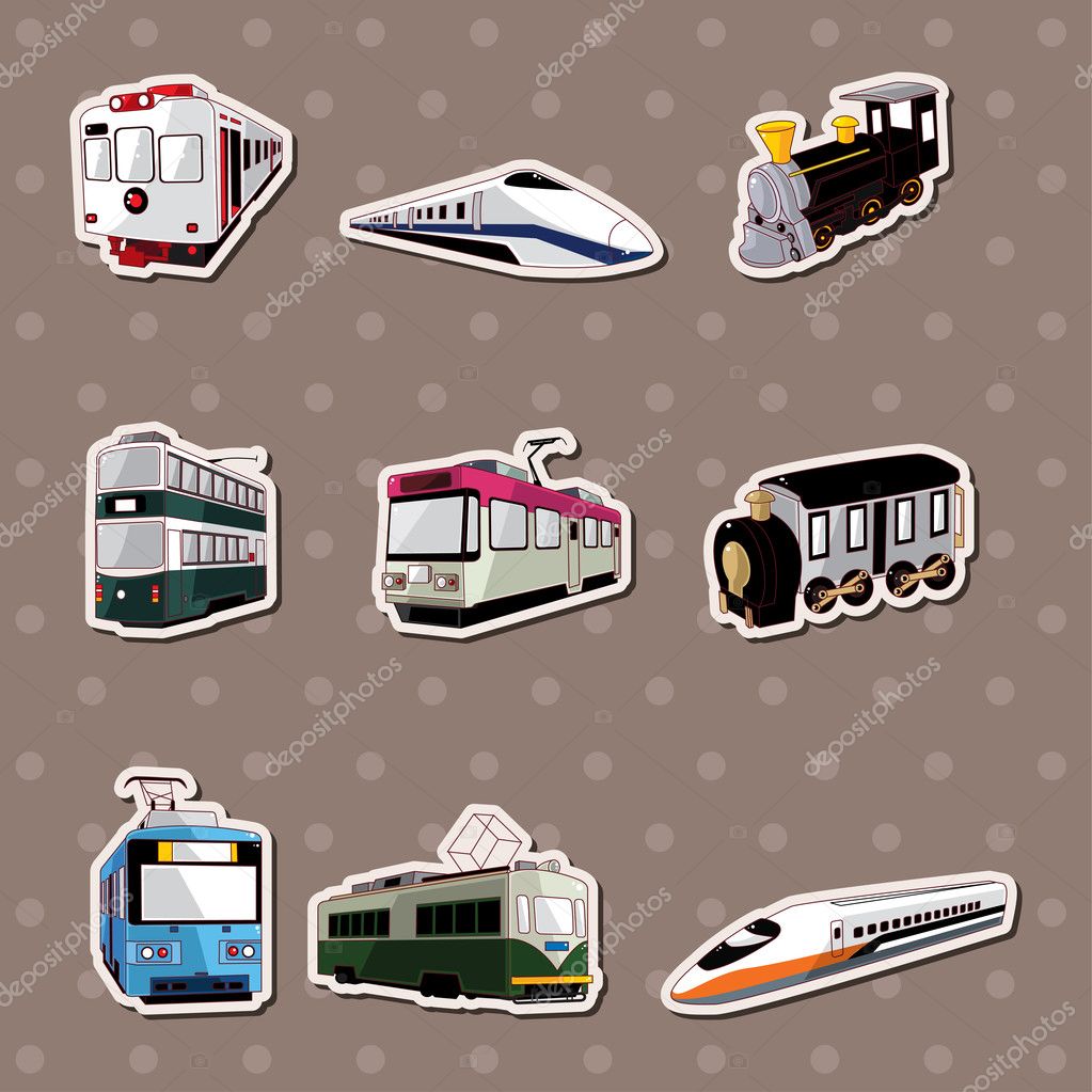 Train stickers — Stock Vector © mocoo2003 #12836488