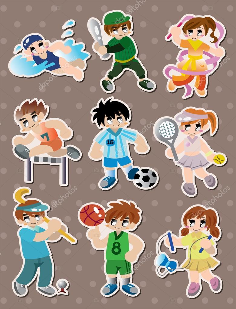 Sport player stickers — Stock Vector © mocoo2003 #13241213