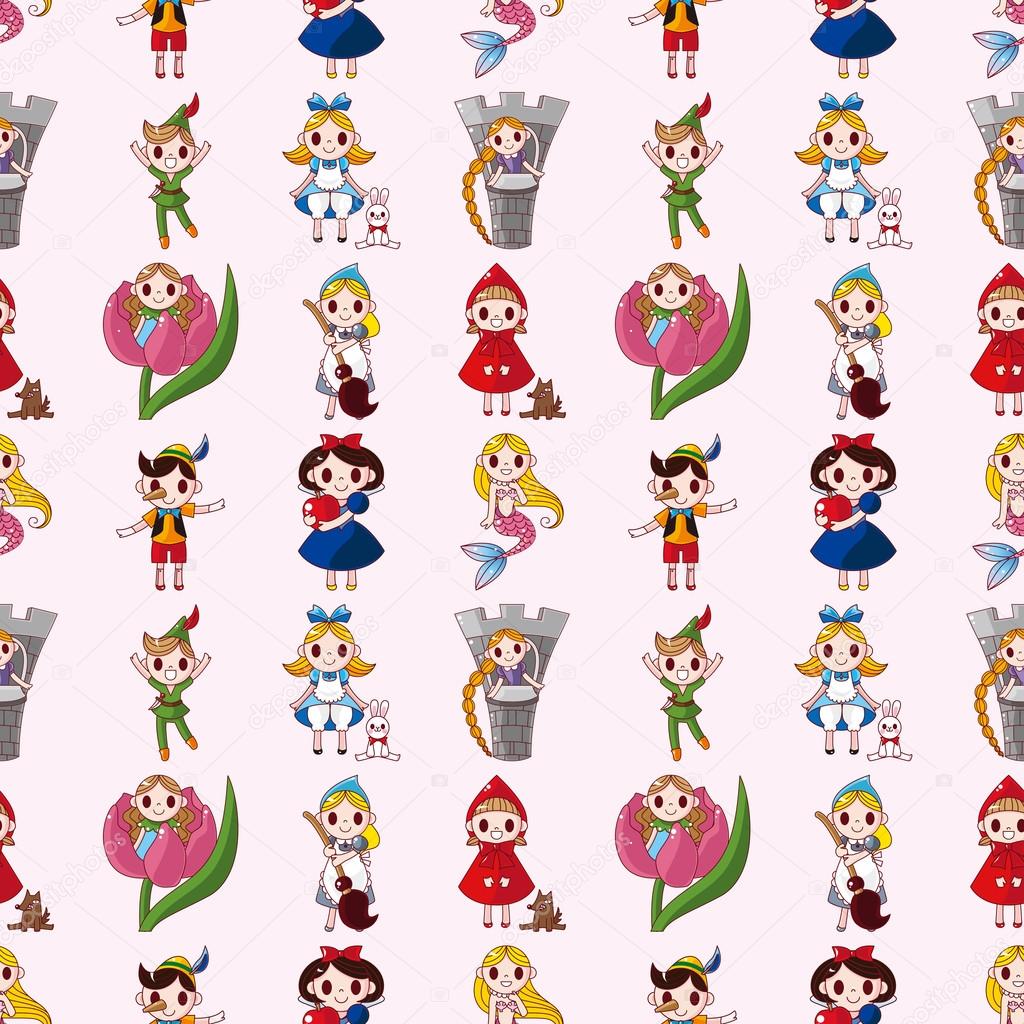 Cartoon story seamless pattern — Stock Vector © mocoo2003 #17128083