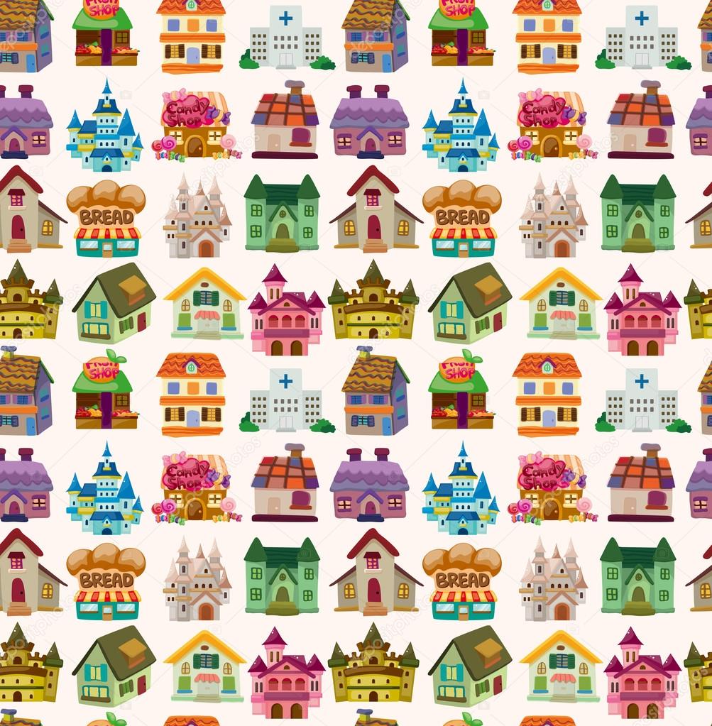 Seamless house pattern — Stock Vector © mocoo2003 #25224187