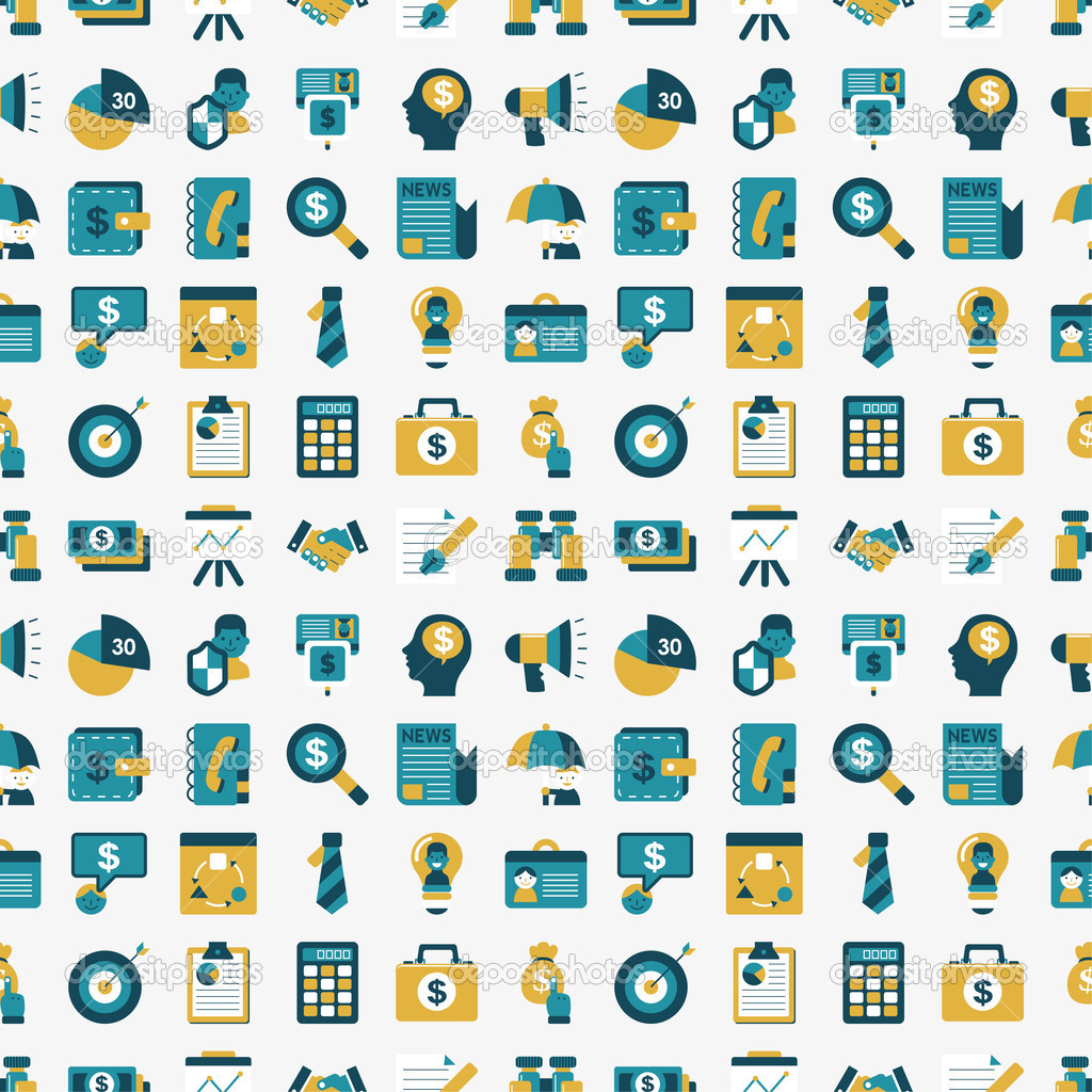 Seamless retro flat business pattern background Stock Vector Image by ...