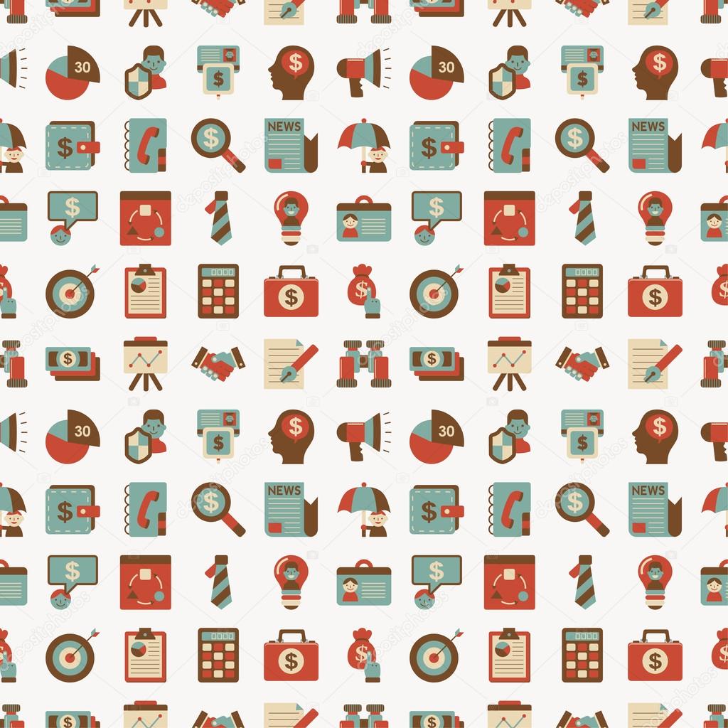 Seamless retro flat business pattern background Stock Vector Image by ...