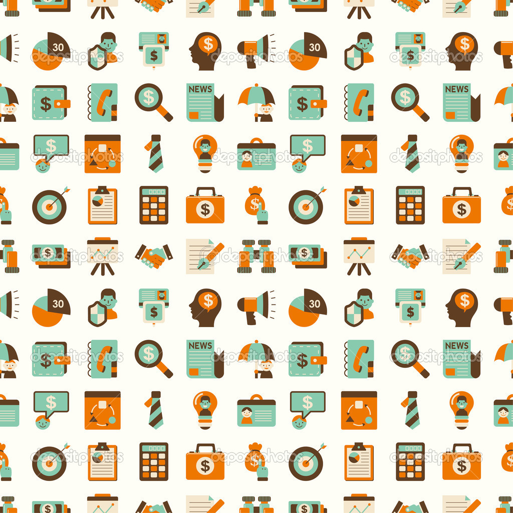 Seamless retro flat business pattern background Stock Vector Image by ...