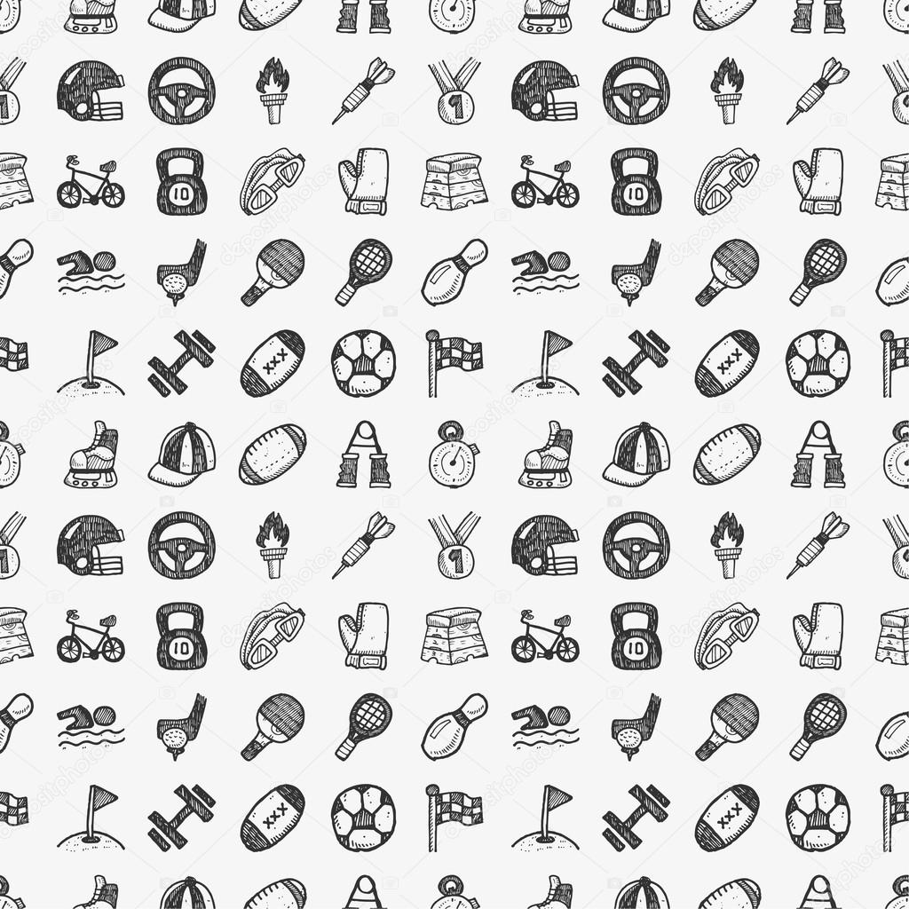 Seamless doodle sport pattern — Stock Vector © mocoo2003 #45478817
