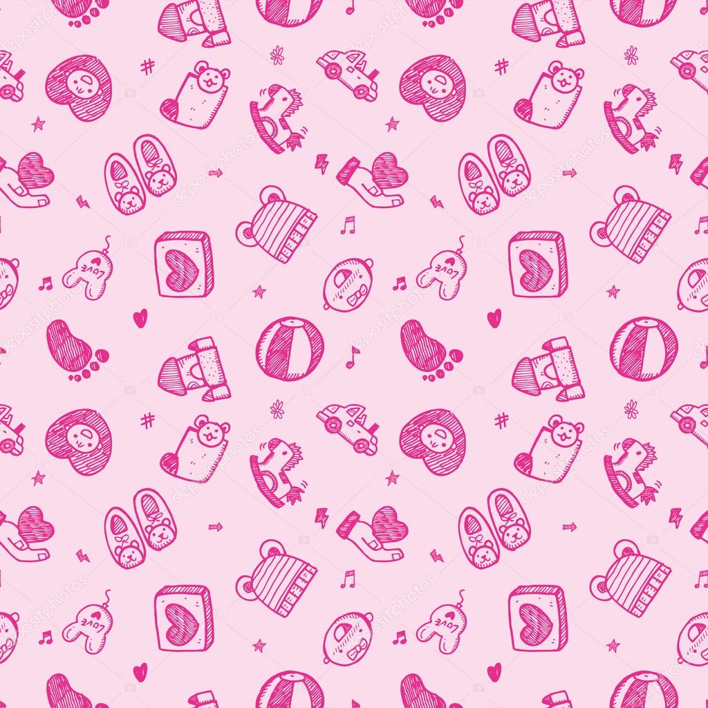 Doodle baby pattern background Stock Vector by ©mocoo2003 48071169