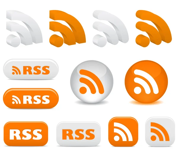Set of RSS Buttons — Stock Vector © Irzikot #2618639