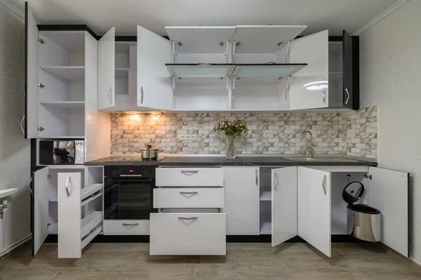 Interior renovation showcase of well designed modern trendy white ...