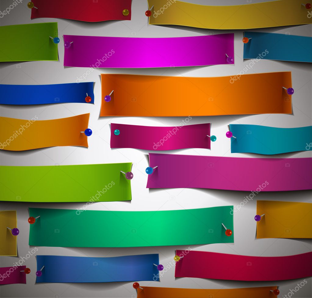 Colorful Paper Cuts with Pins — Stock Vector © blinkblink #15649911