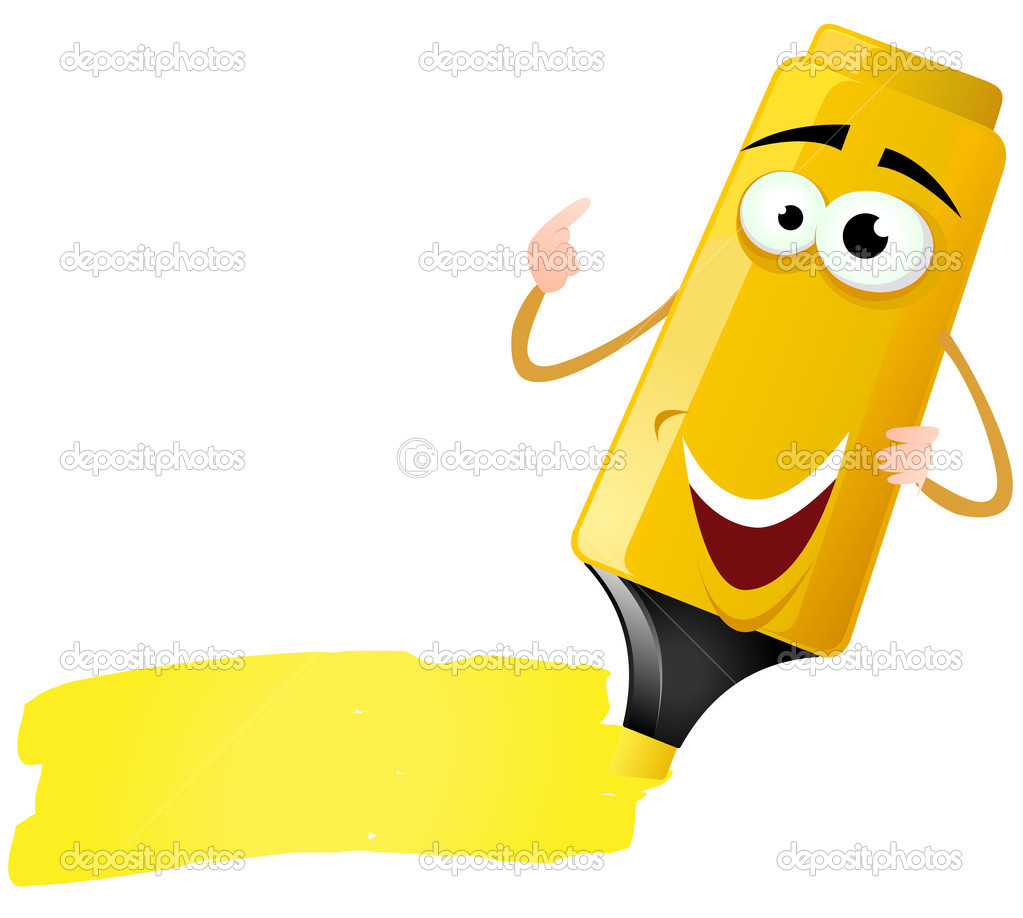 Cartoon Highlighter Character — Stock Vector © benchyb #12622118