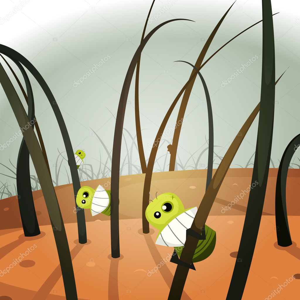 Invasión de piojos dentro del paisaje peludo Vector de stock por ...