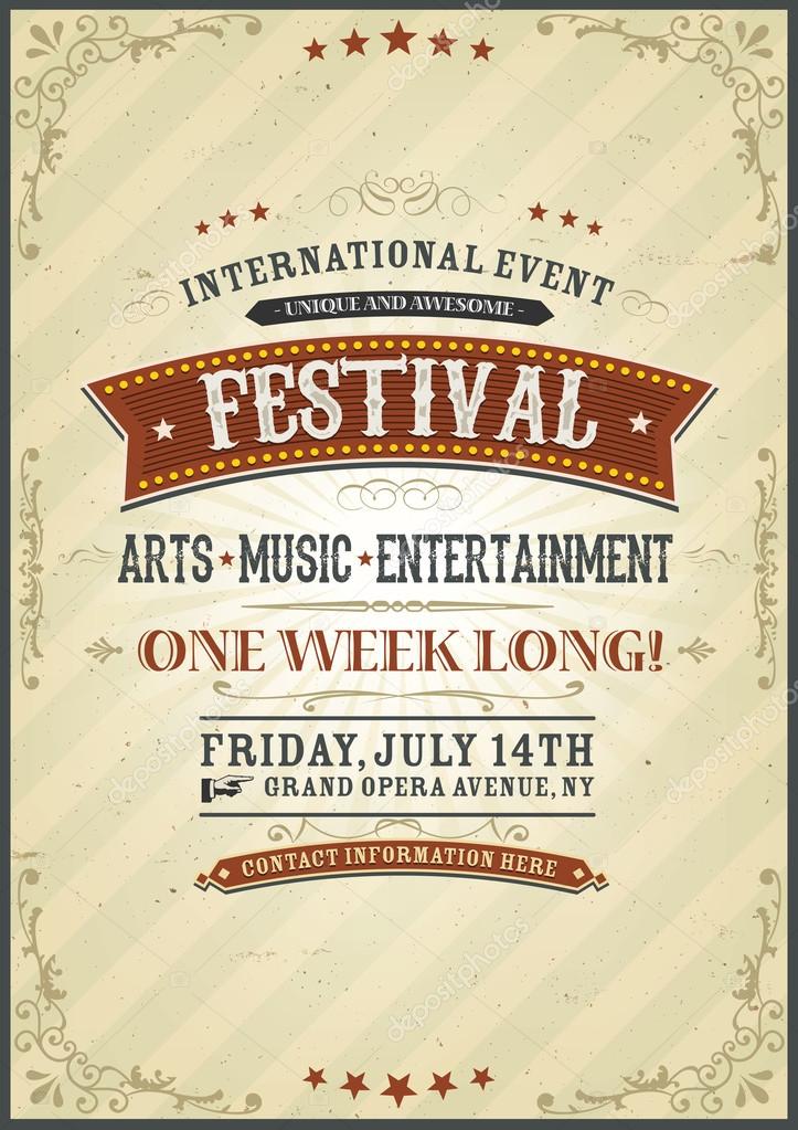 Vintage Festival Poster Stock Vector Image by ©benchyb #39393869
