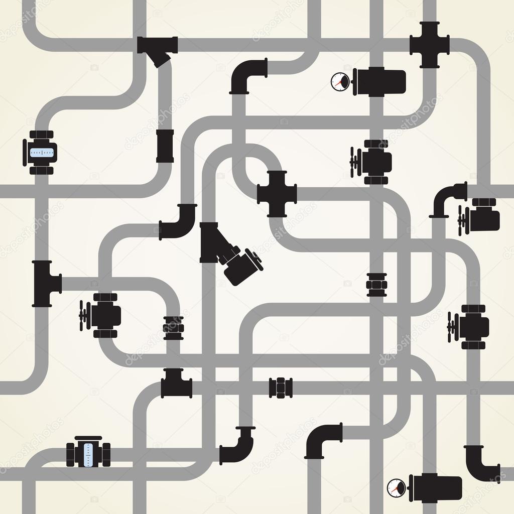 Seamless background of water pipeline — Stock Vector © tovovan_ #12717620