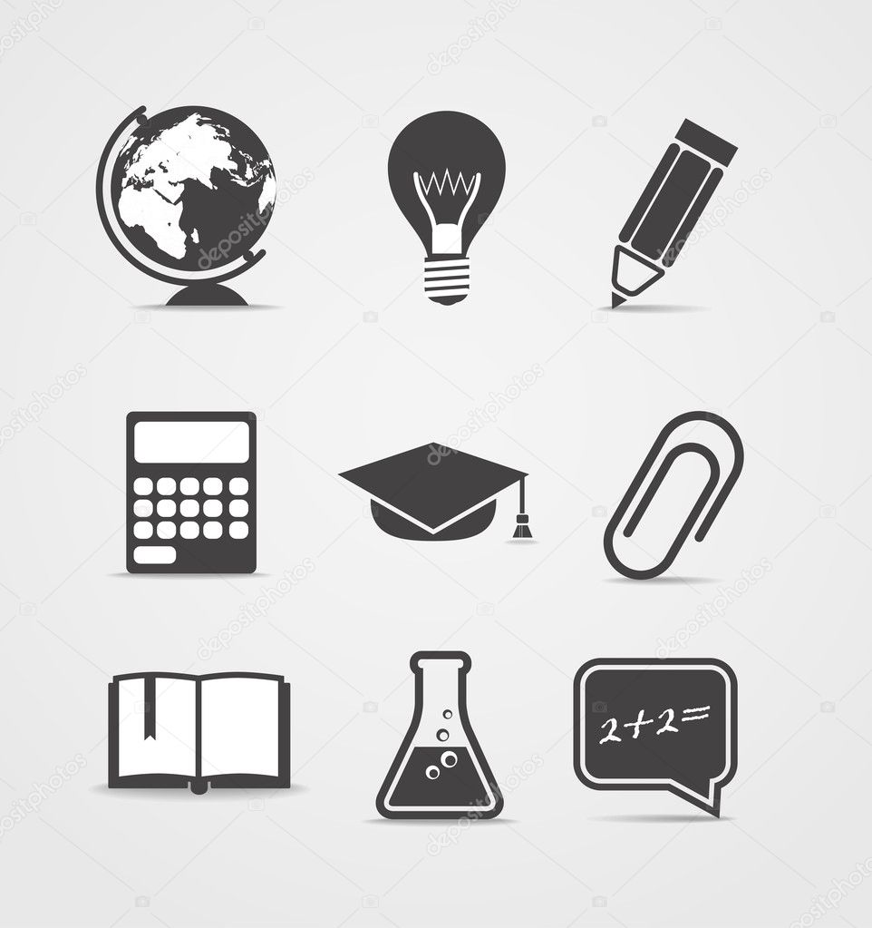 Abstract style icons set. Education — Stock Vector © tovovan_ #13876874