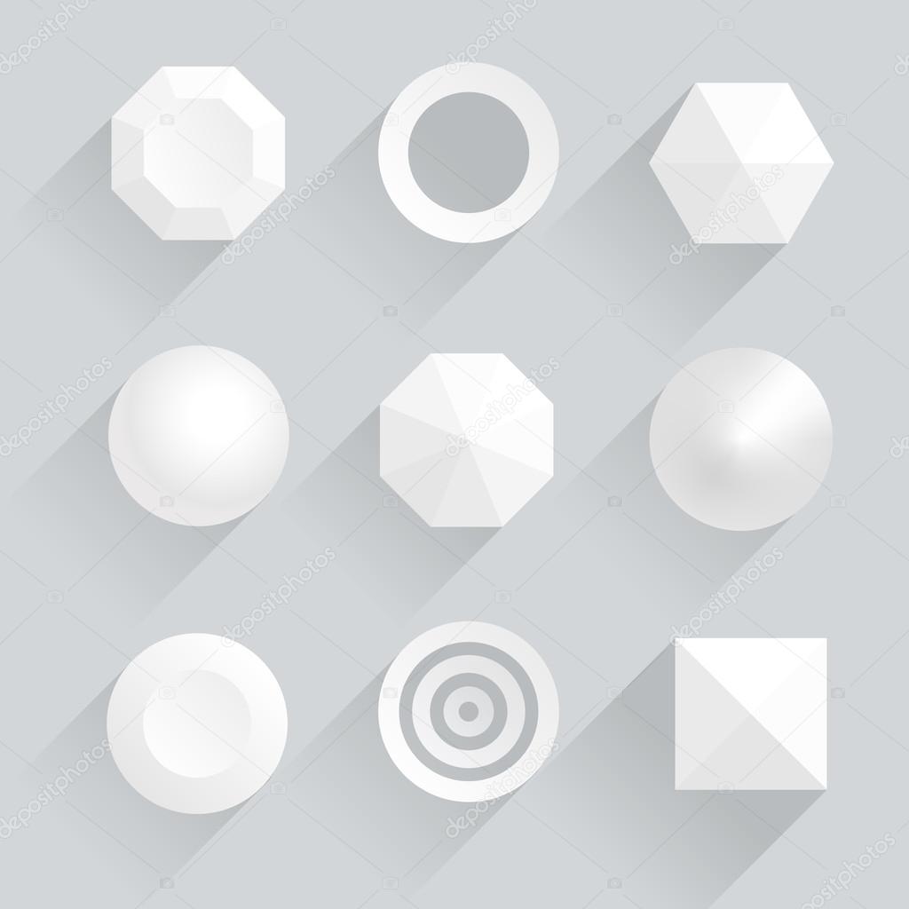 Top view of geometric figures with shadows Stock Vector Image by ...