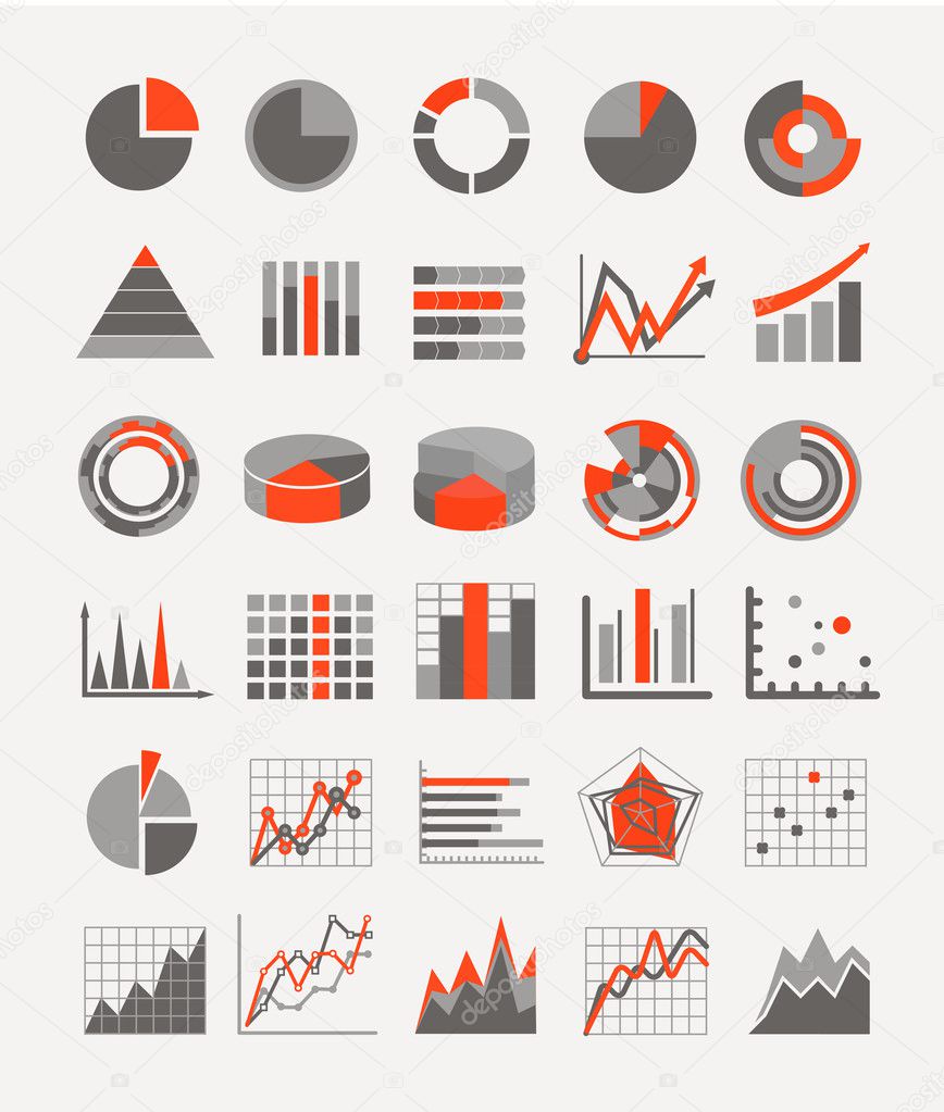 Graphic business ratings and charts. infographic elements — Stock ...