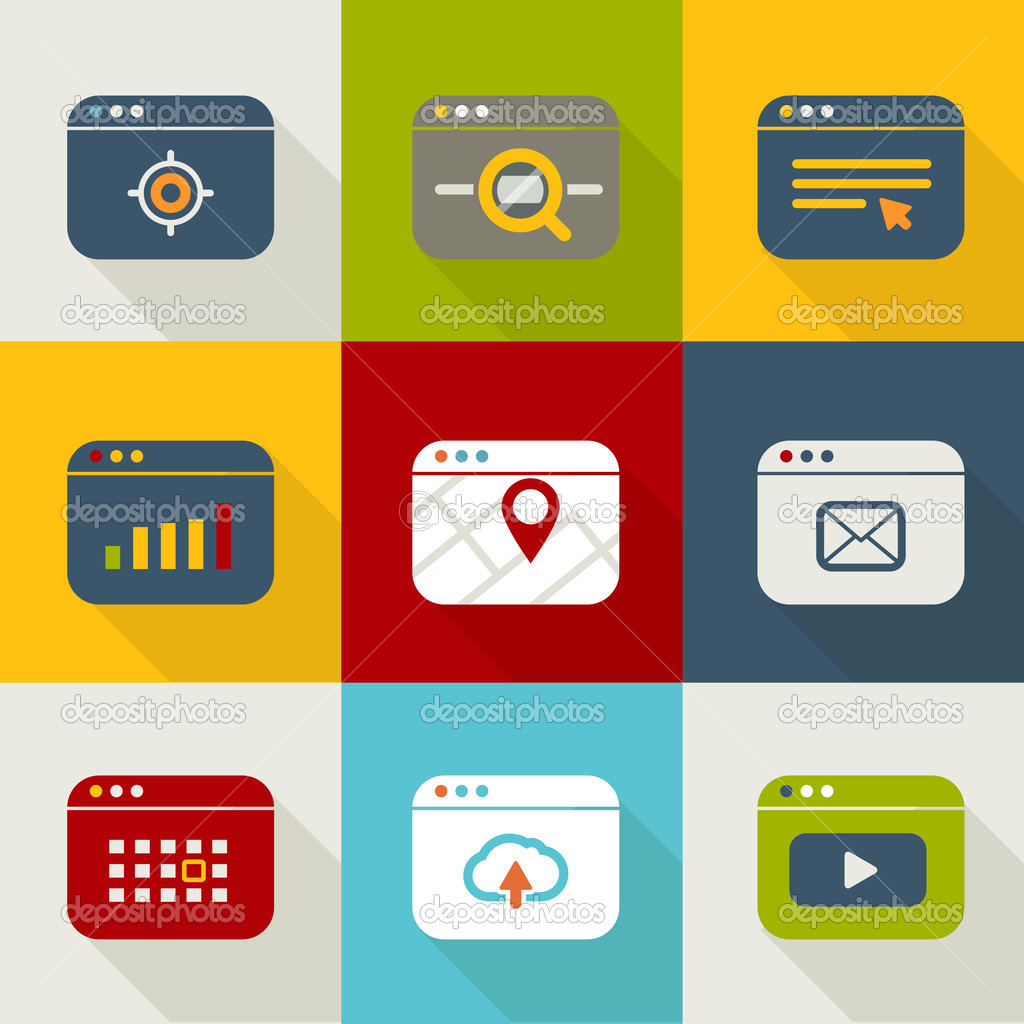 Different web browser icons set vintage style — Stock Vector © tovovan ...