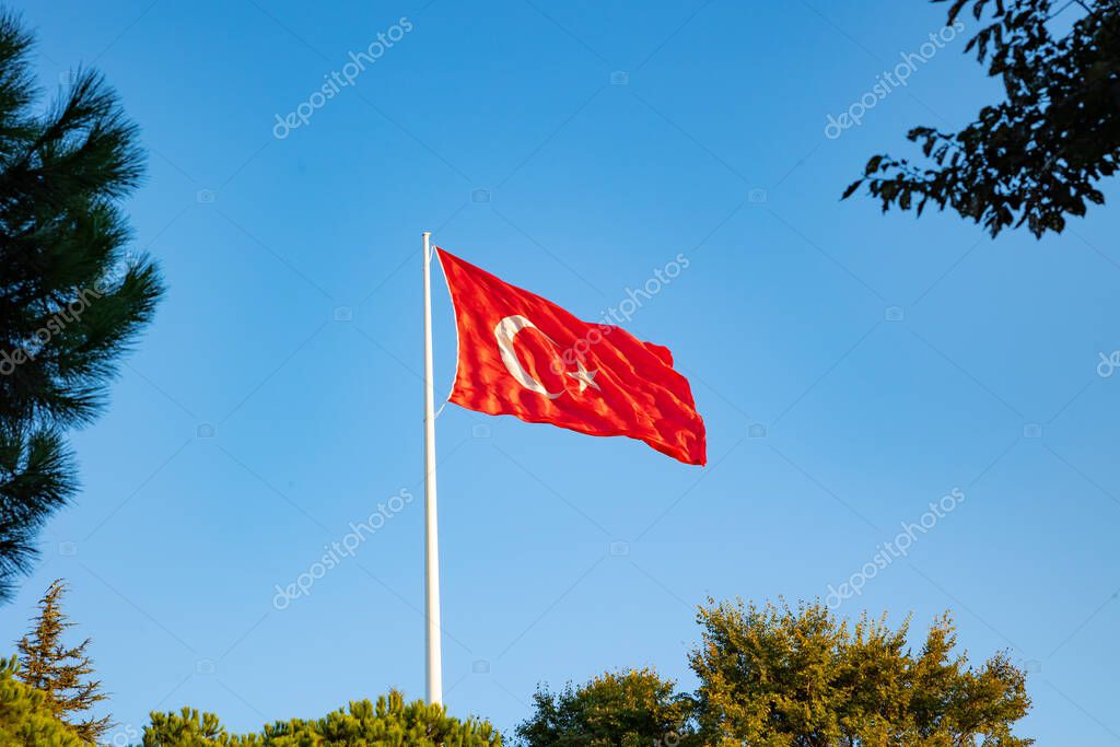 Bandera de Turquía o foto de fondo de Turk Bayragi. Concepto nación ...