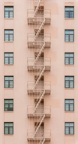 Symmetrical building with emergency stairs exit outside at Silicon ...