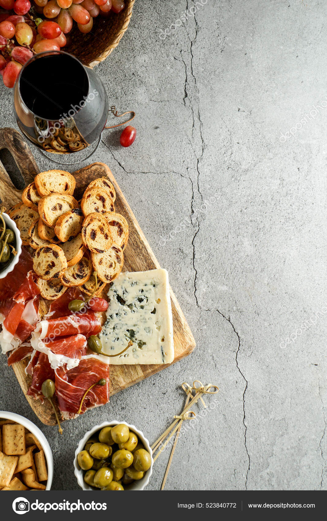 Traditional Spanish Italian Tapas Jamon Iberico Blue Cheese Crackers ...