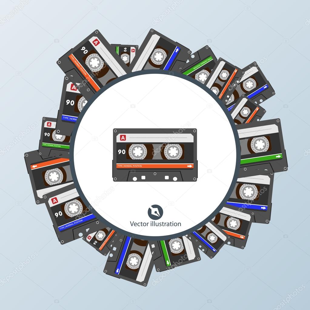 Cassette tape background Stock Vector Image by ©Mix3r #46023165
