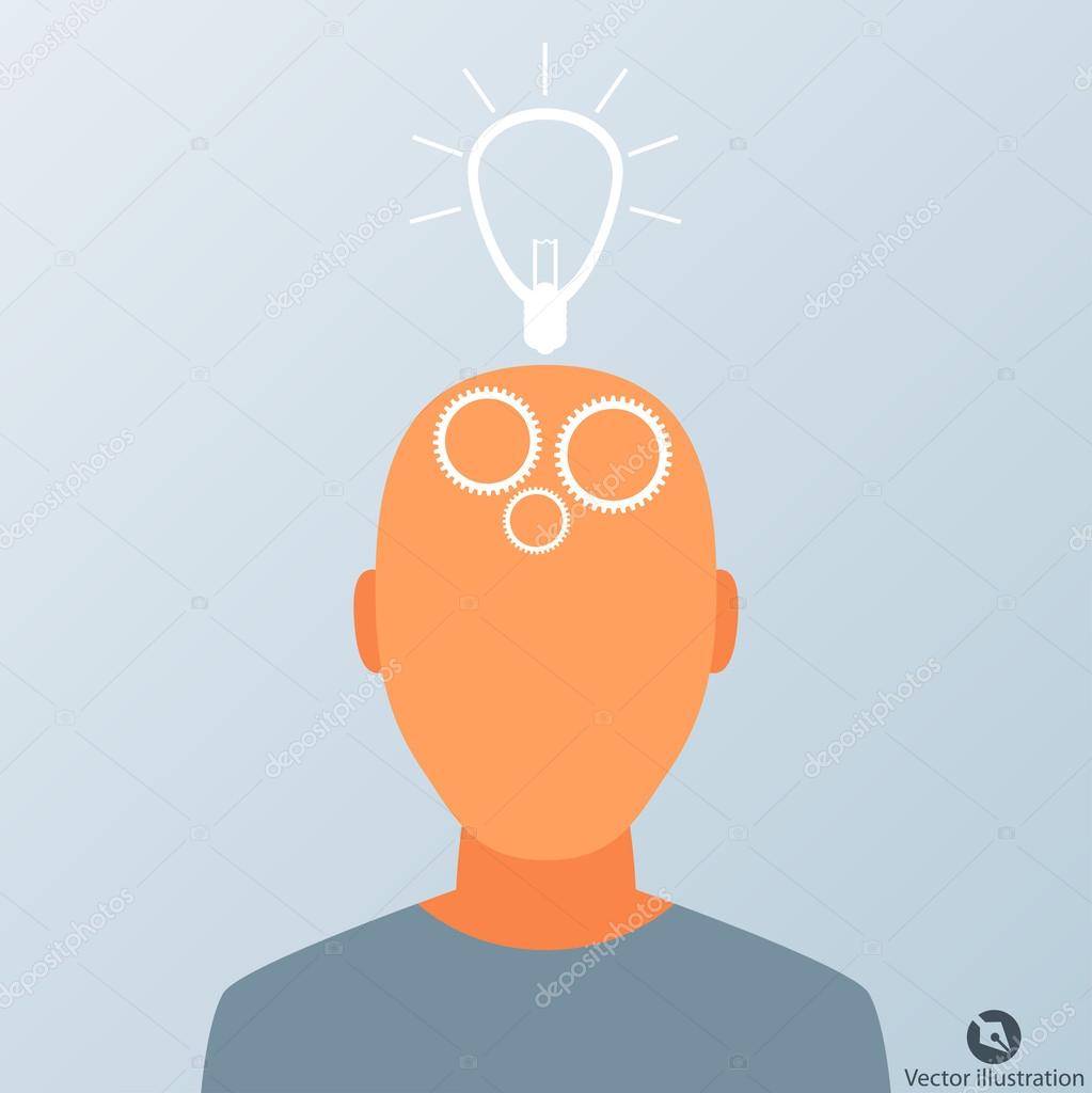Human head thinking a new idea Stock Vector Image by ©Mix3r #49247551