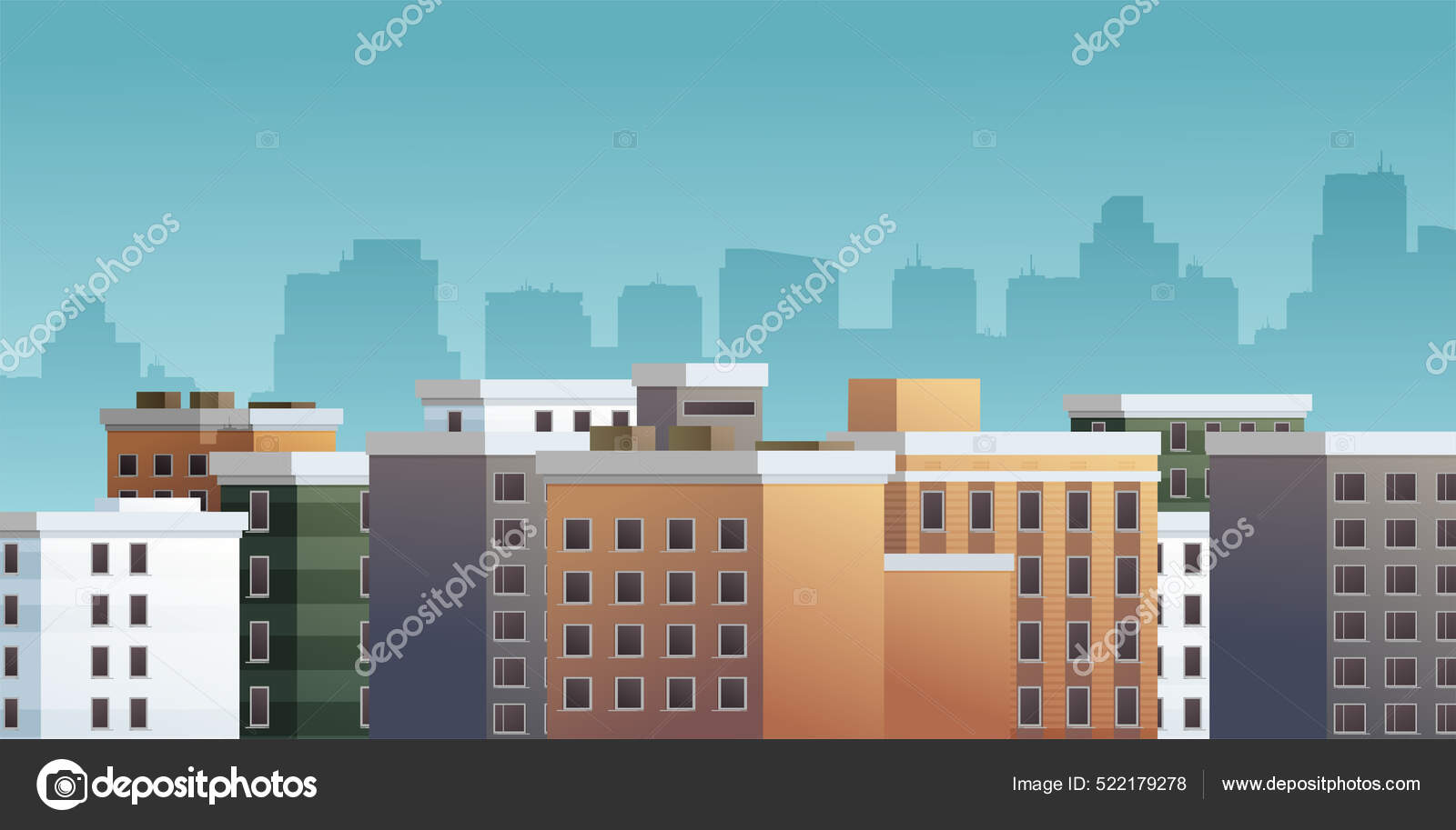 Downtown Vector Building Illustration Isolated Background Stock Vector ...