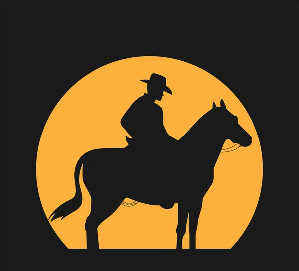 Western Desert Landscape Sunset Cowboy Silhouette Vector Illustration Stock Vector by ©Mix3r ...