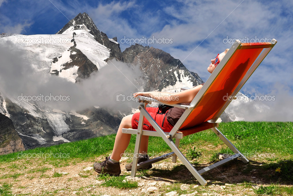 Girl in the Austria Alps — Stock Photo © vencav #51331055