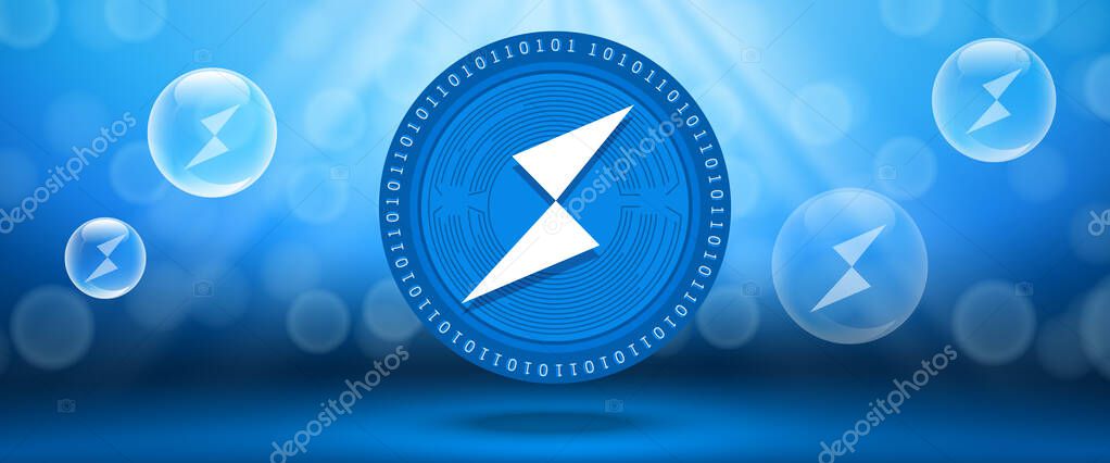 Creative ThorChain (RUNE) crypto currency coin with symbol of the ...