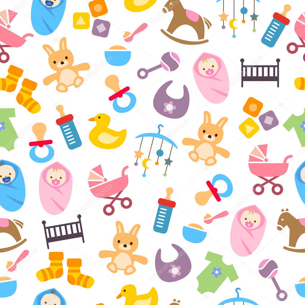Cute Baby Pattern — Stock Vector © annafrajtova #40357947