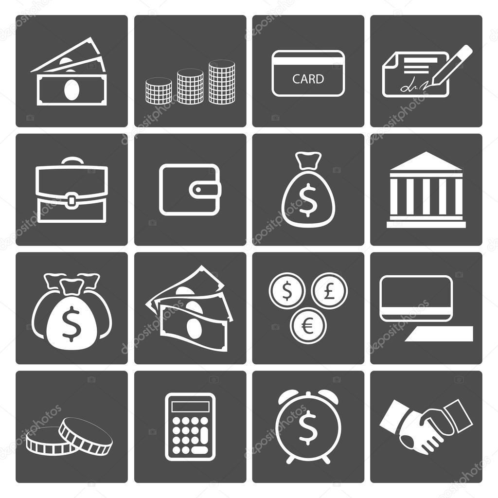 Money icons set — Stock Vector © MSSA #22146519