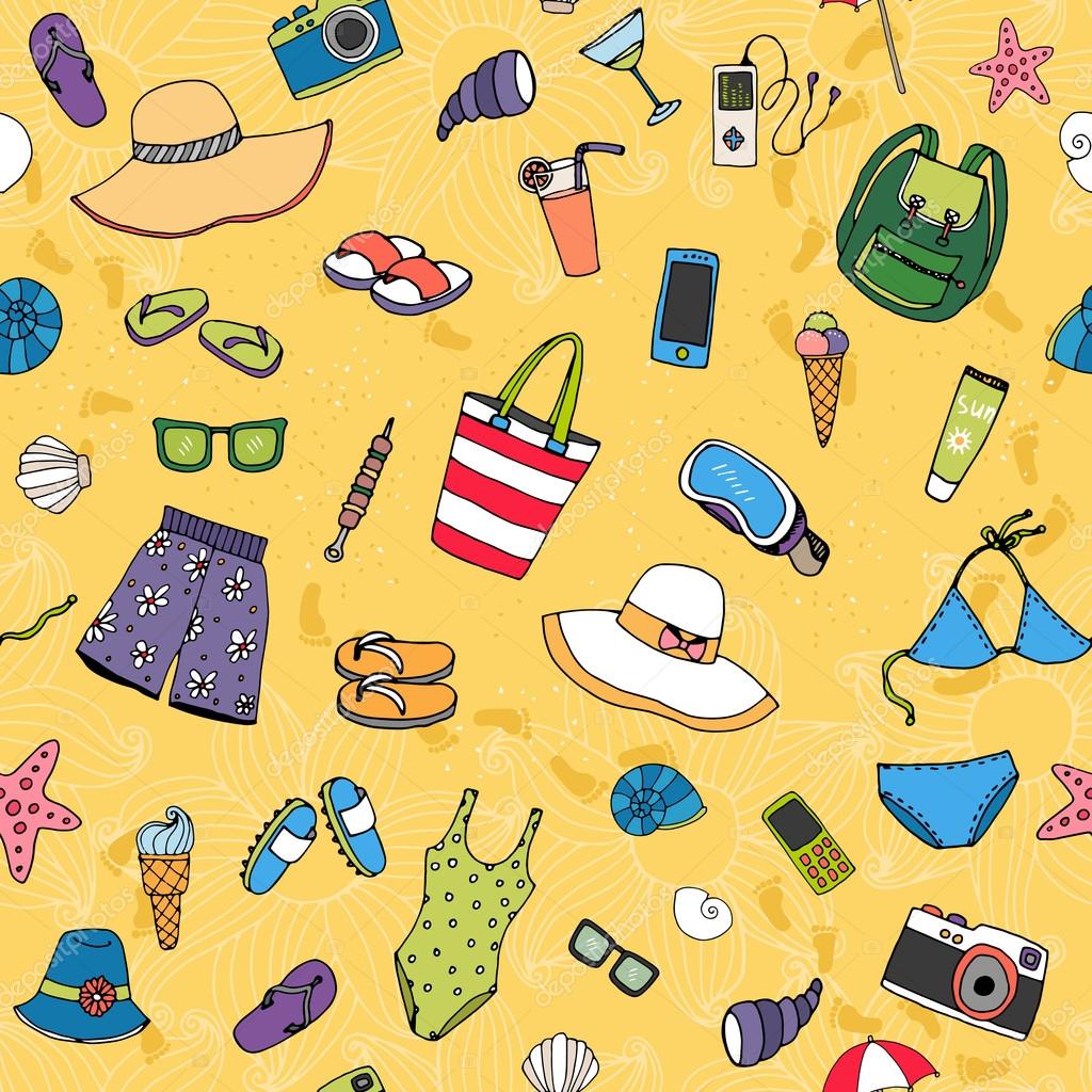 Beach seamless background pattern Stock Vector Image by ©K3star #44645371