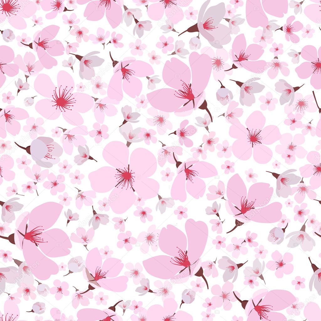 Seamless pattern of pink spring Sakura blossom — Stock Vector © MSSA ...