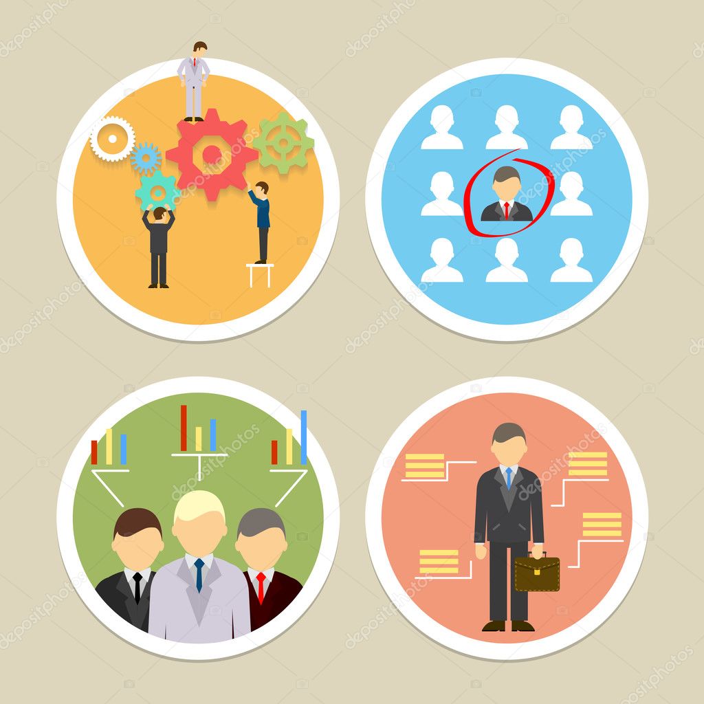 Vector human resources icons — Stock Vector © MSSA #48224287