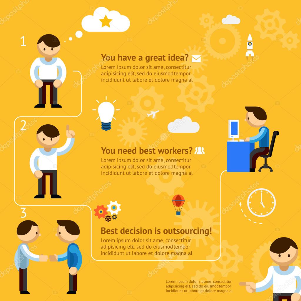 Inforgaphics about business outsourcing — Stock Vector © MSSA #48585091 Inforgaphics about business outsourcing — Stock Vector © MSSA #48585091