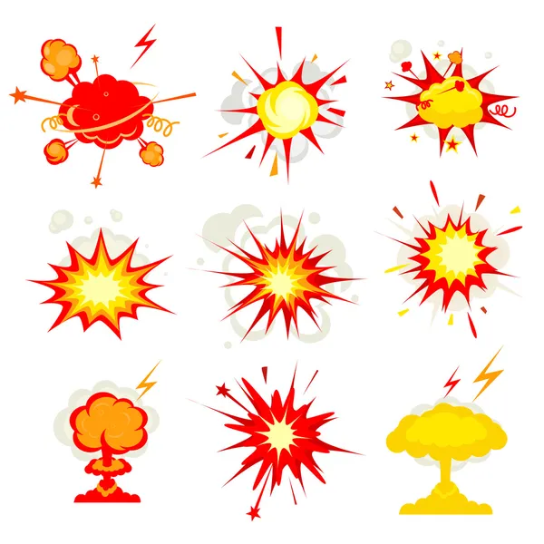 Comic Book Explosion, Bombs And Blast Set Stock Vector Image by ...