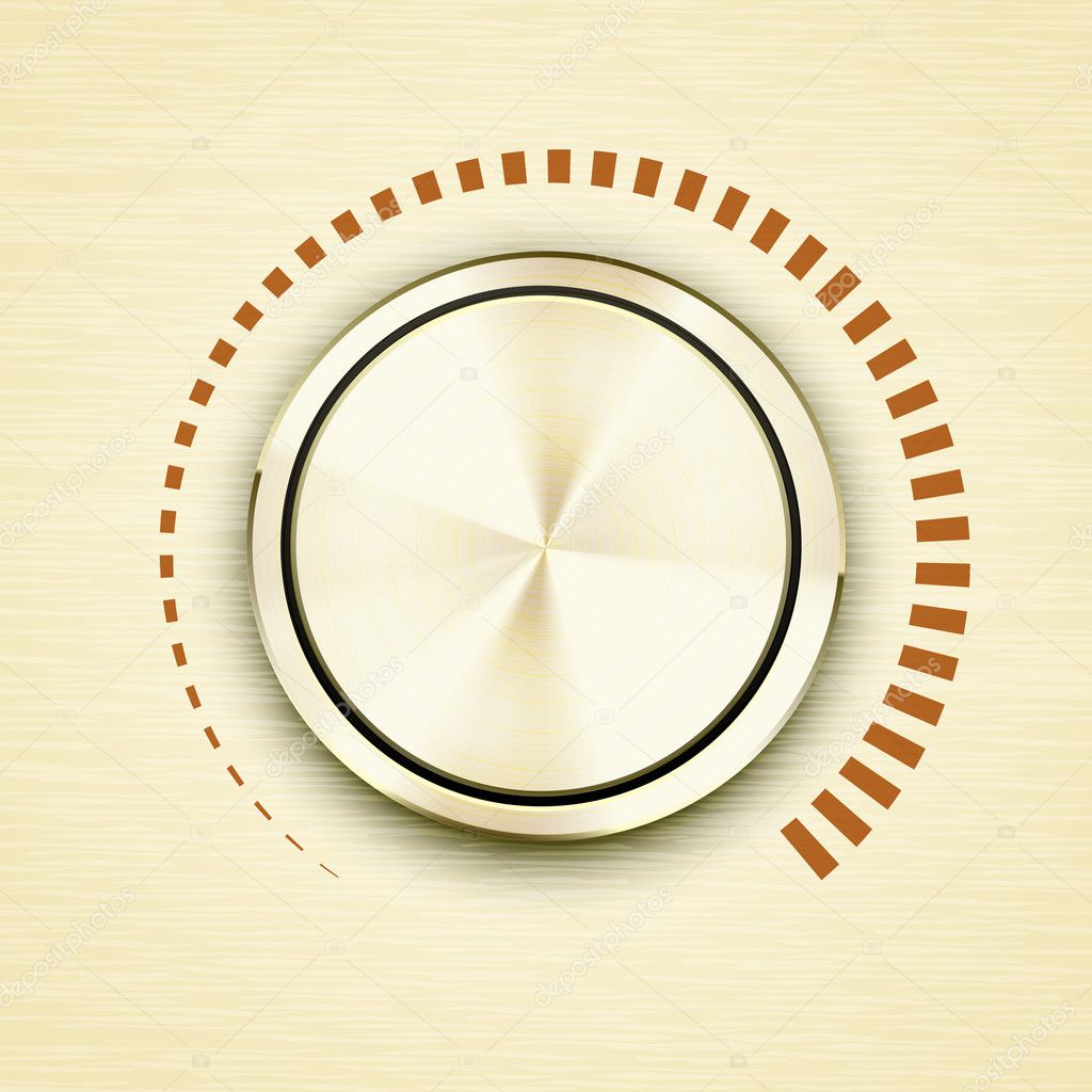 Round gold metallic volume knob — Stock Vector © MSSA #49579567
