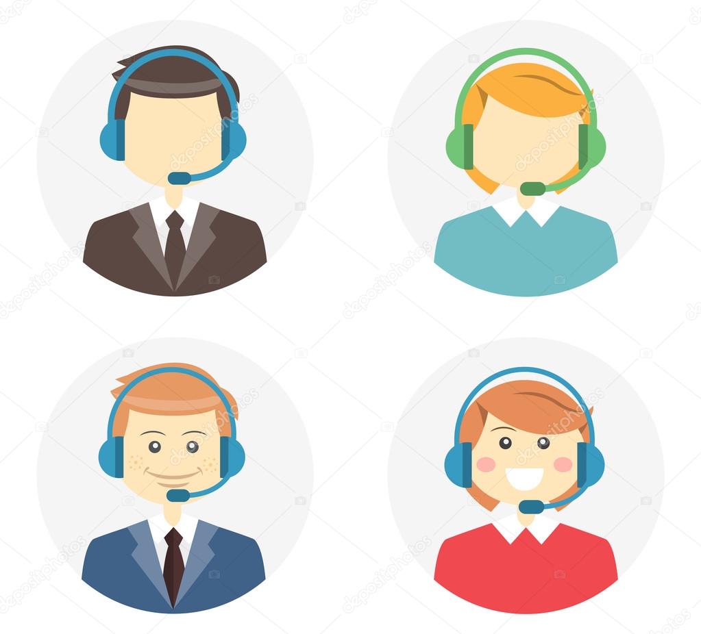 Call center operator icons — Stock Vector © MSSA #50395567