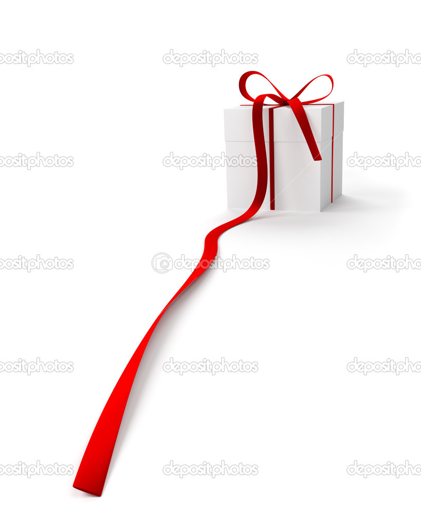 Gift box with red ribbon — Stock Photo © Baton72 #34422723